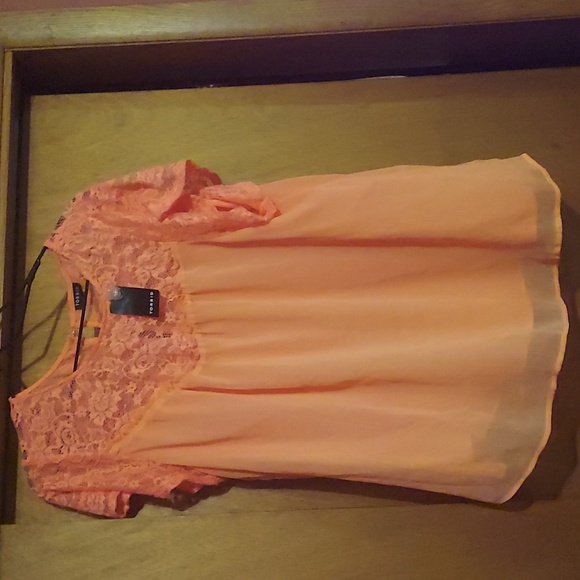 torrid | Tops | Torrid Lace And Sheer Peach Top | Poshmark
